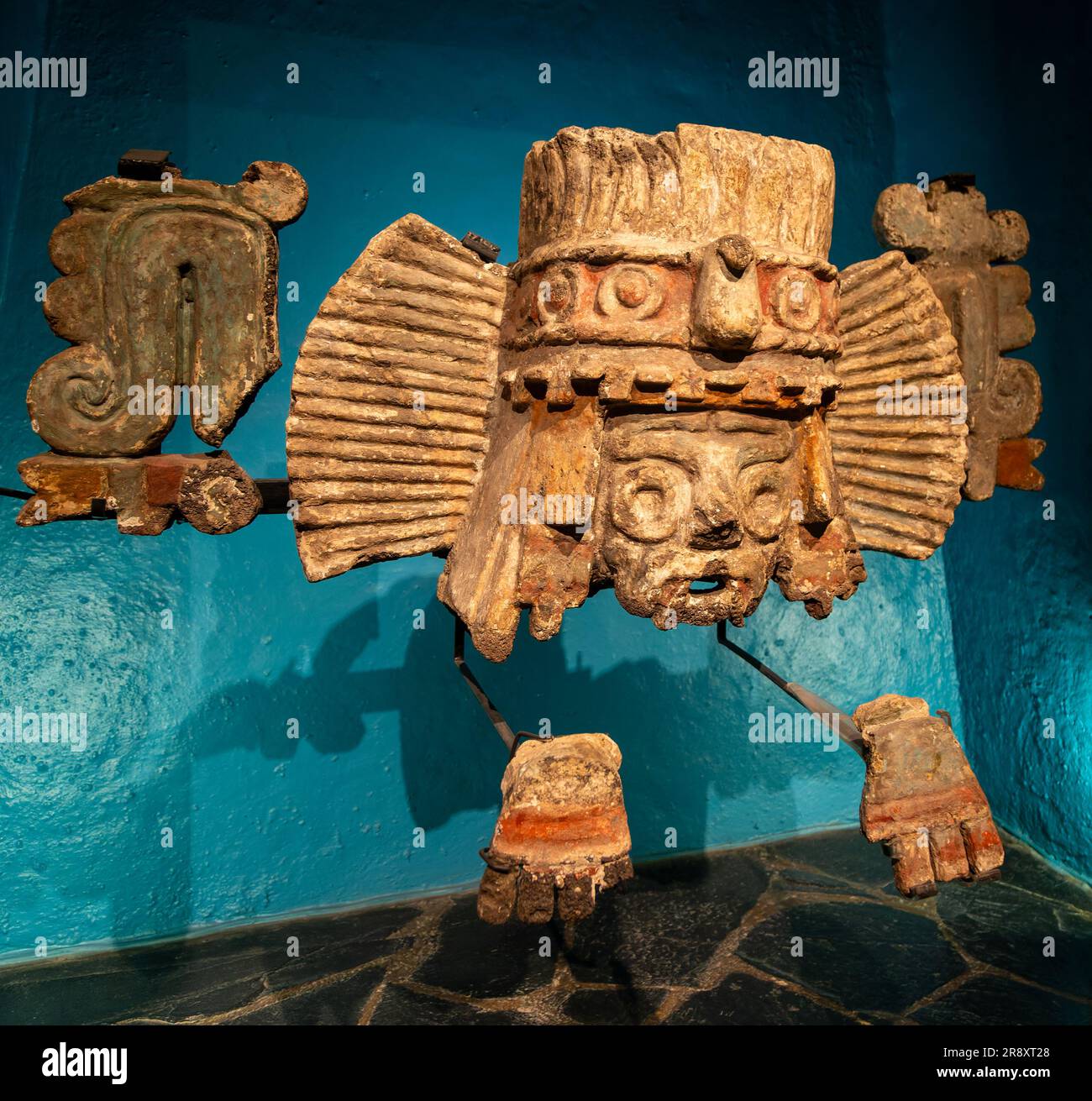 Brazier depicting Tlaloc, god of water, archaeological site and museum ...