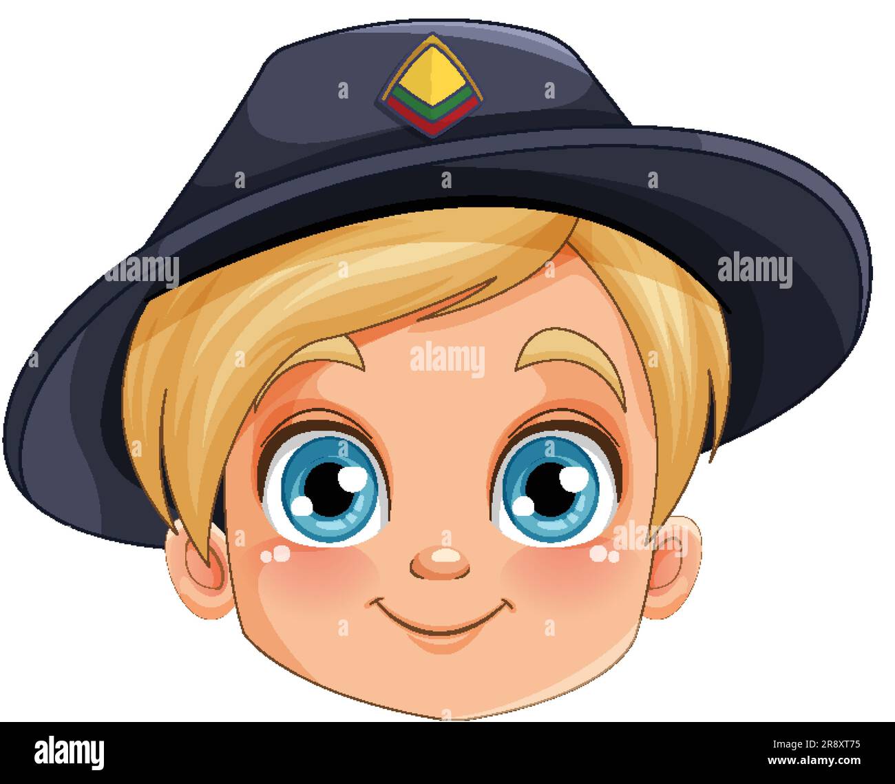 Cute boy hat wearing hat illustration Stock Vector Image & Art - Alamy