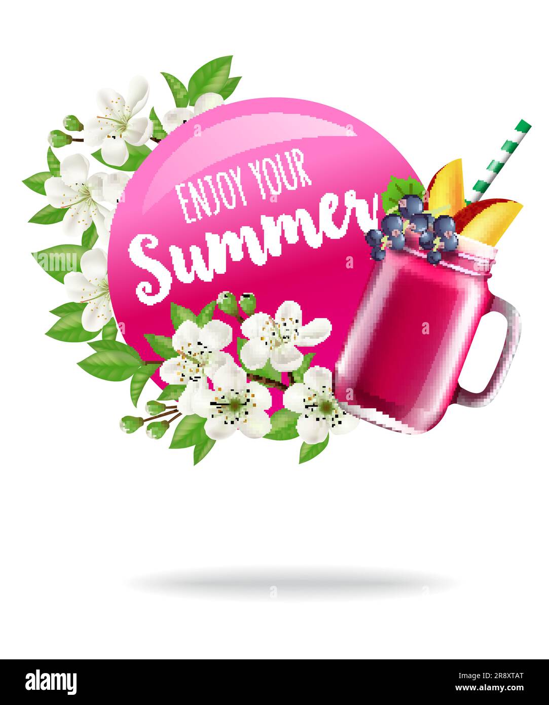 Enjoy your summer seasonal poster design with blossoms Stock Vector ...