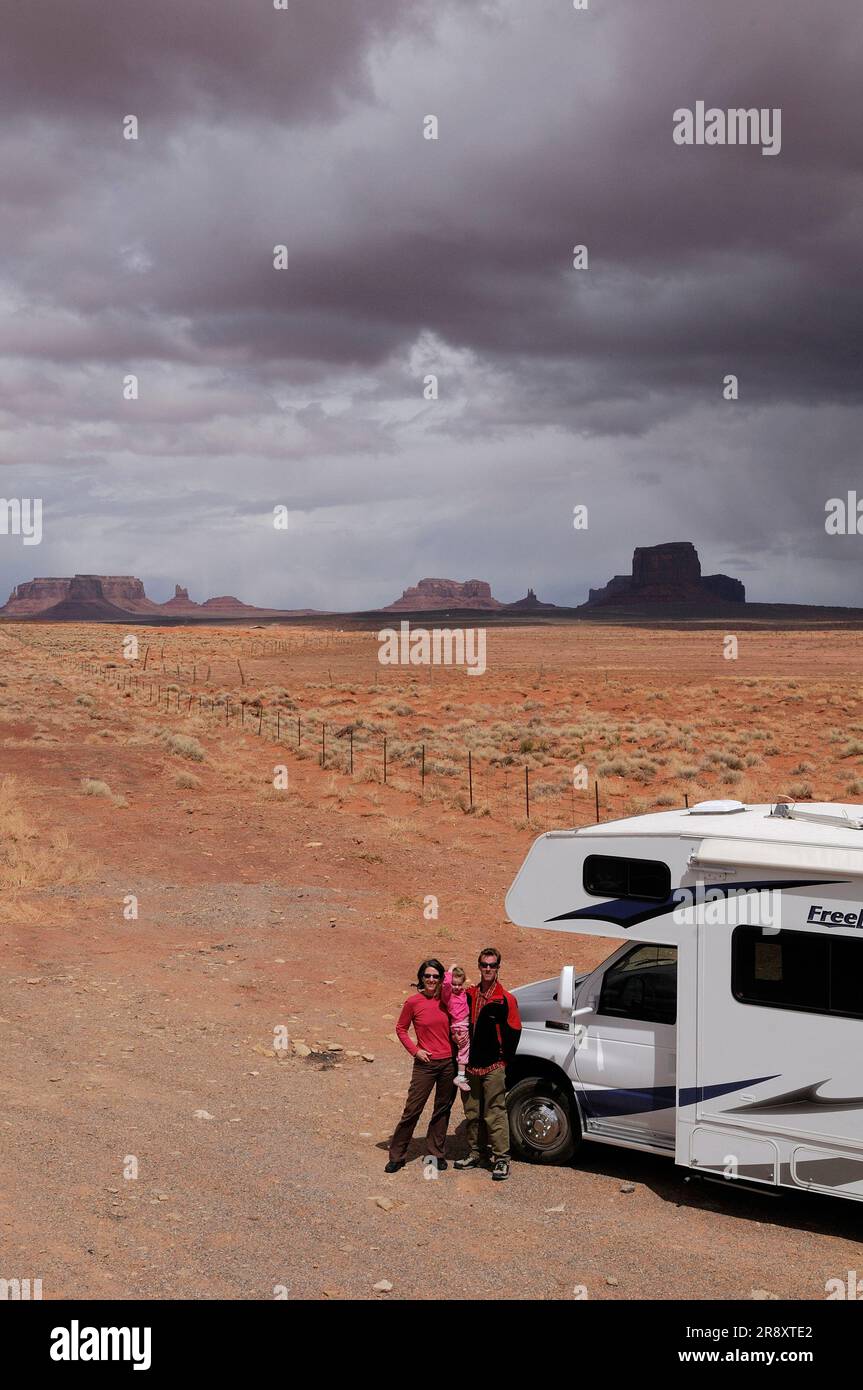 Family with Roadbear RV Camper in Monument Valley near Kayenta, Navajo ...
