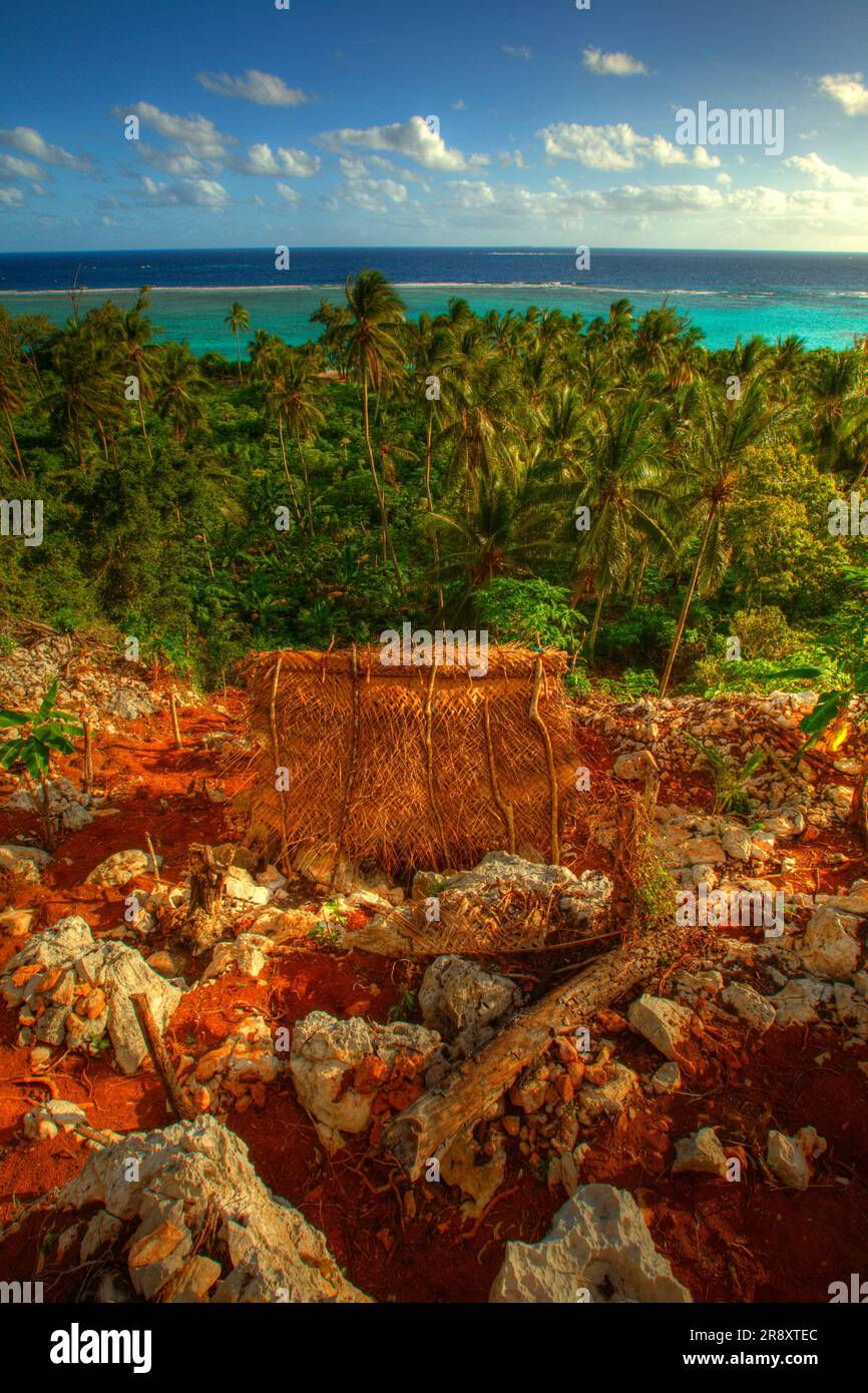 View from the top of the cliff at Panasia Island.Panasia is a ...