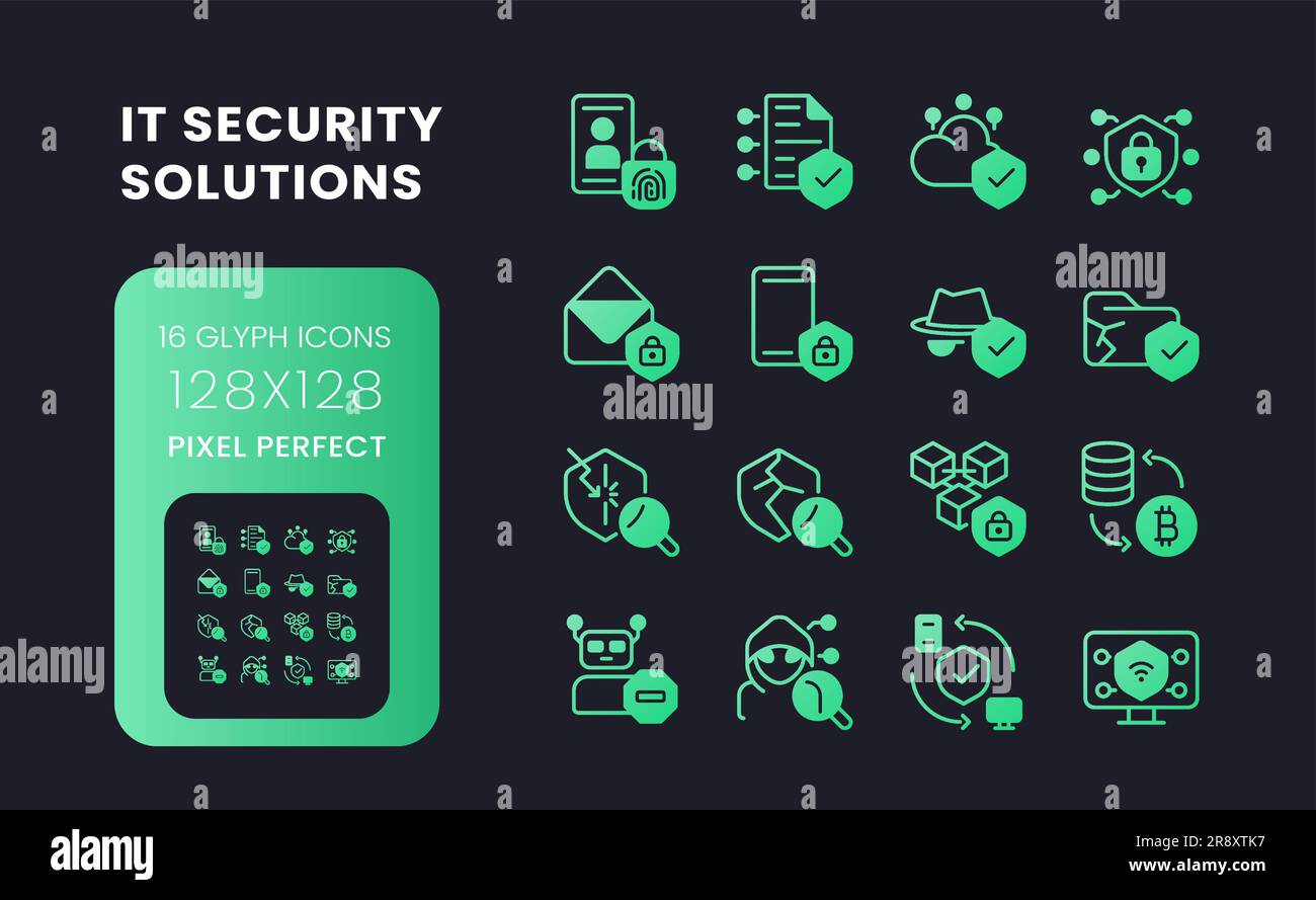 Security icons pack filled hi-res stock photography and images - Alamy