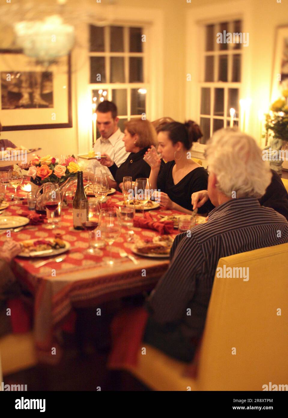 Thanksgiving Dinner Table Stock Photo - Alamy