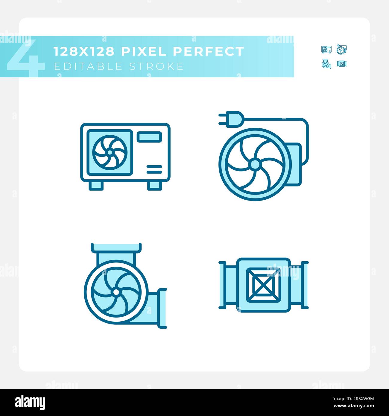 Hvac equipment light blue icons Stock Vector Image & Art - Alamy