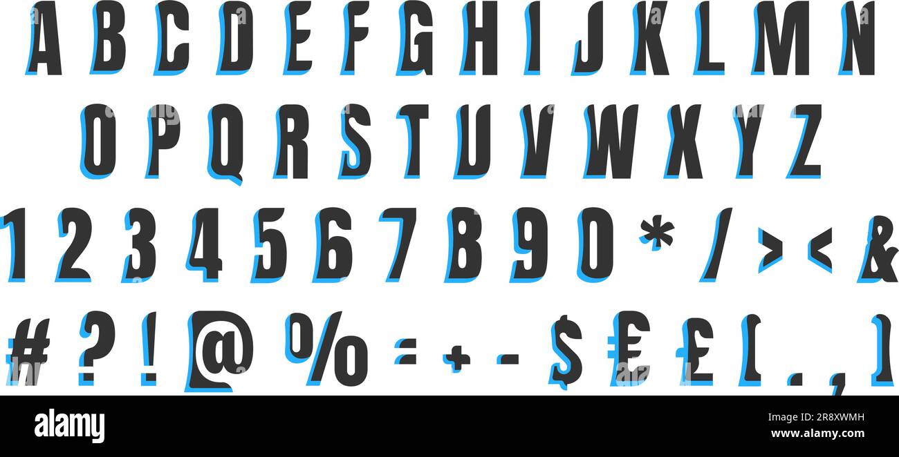 Black and blue bold alphabet set Stock Vector Image & Art - Alamy