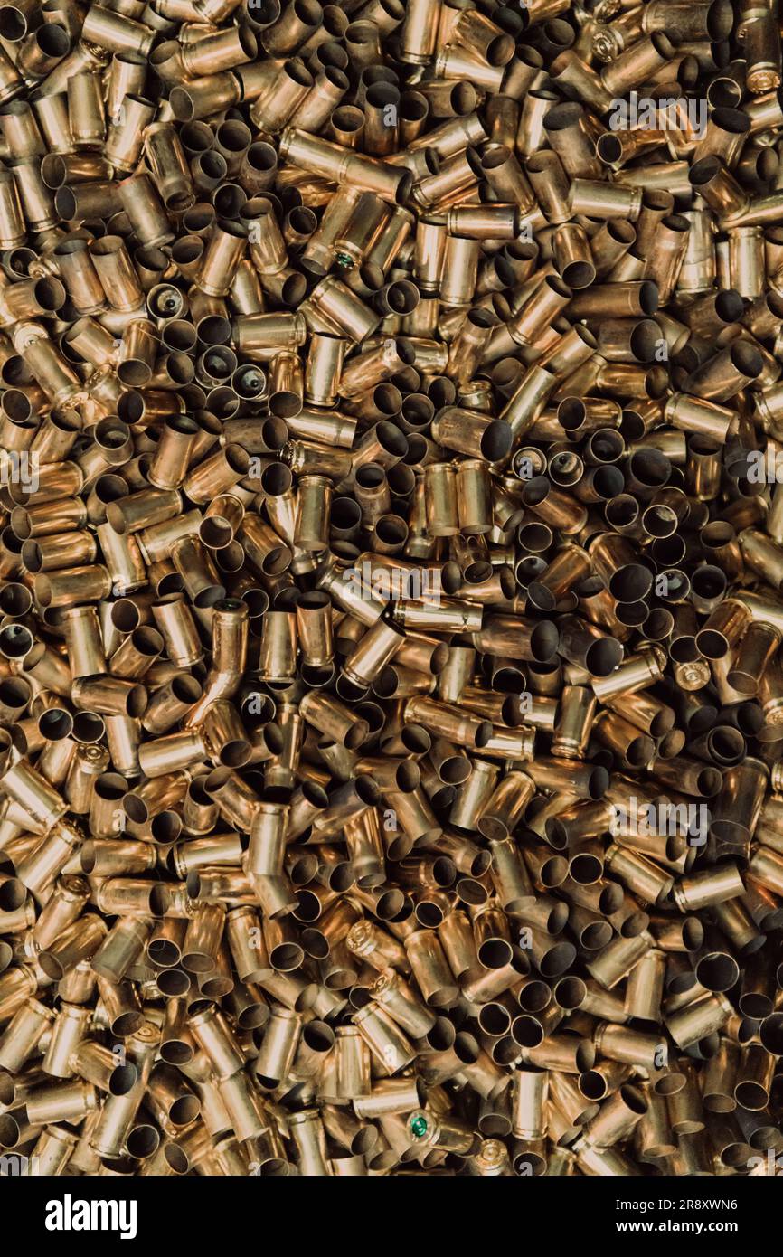 Empty spent ammunition casings in the box Stock Photo - Alamy