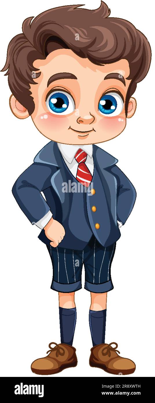 Boy in Student Uniform Cartoon illustration Stock Vector Image & Art ...