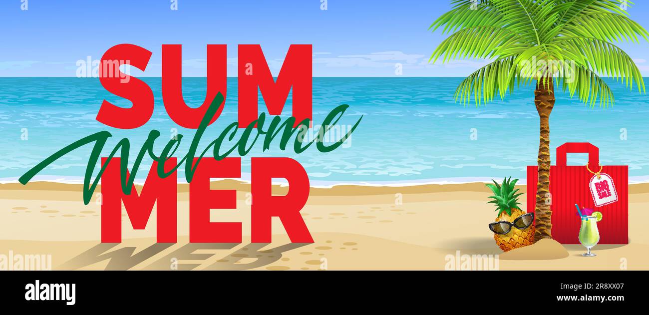 Welcome summer, big sale, banner design Stock Vector Image & Art - Alamy