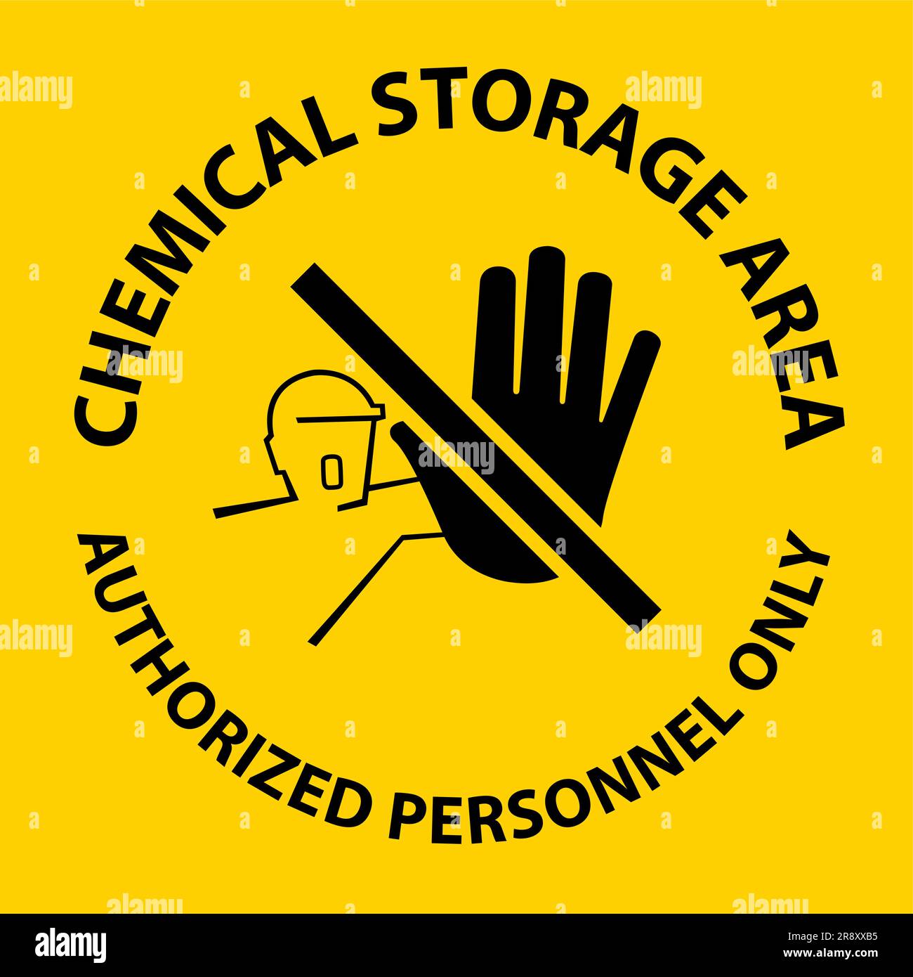 Chemical Storage Area Authorized Personnel Only Symbol Sign Stock ...