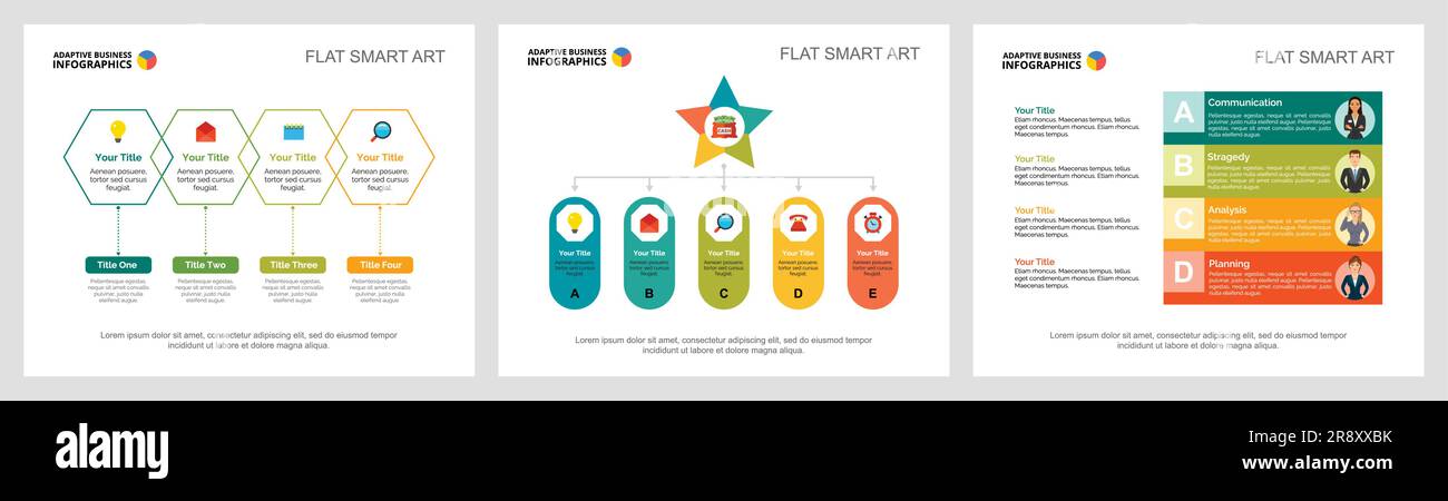 Colorful research or teamwork concept infographic charts set Stock ...