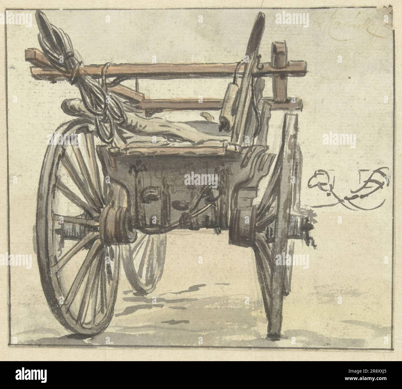 Back of a four-wheeled cart, 1770-1825 Stock Photo - Alamy