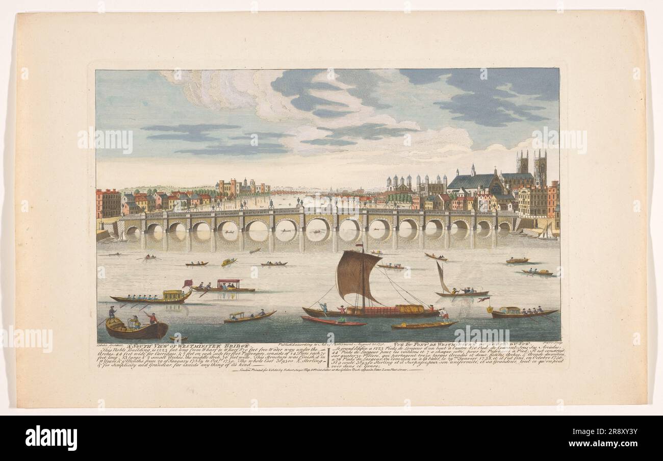 View of Westminster Bridge over the River Thames in London, viewed from ...