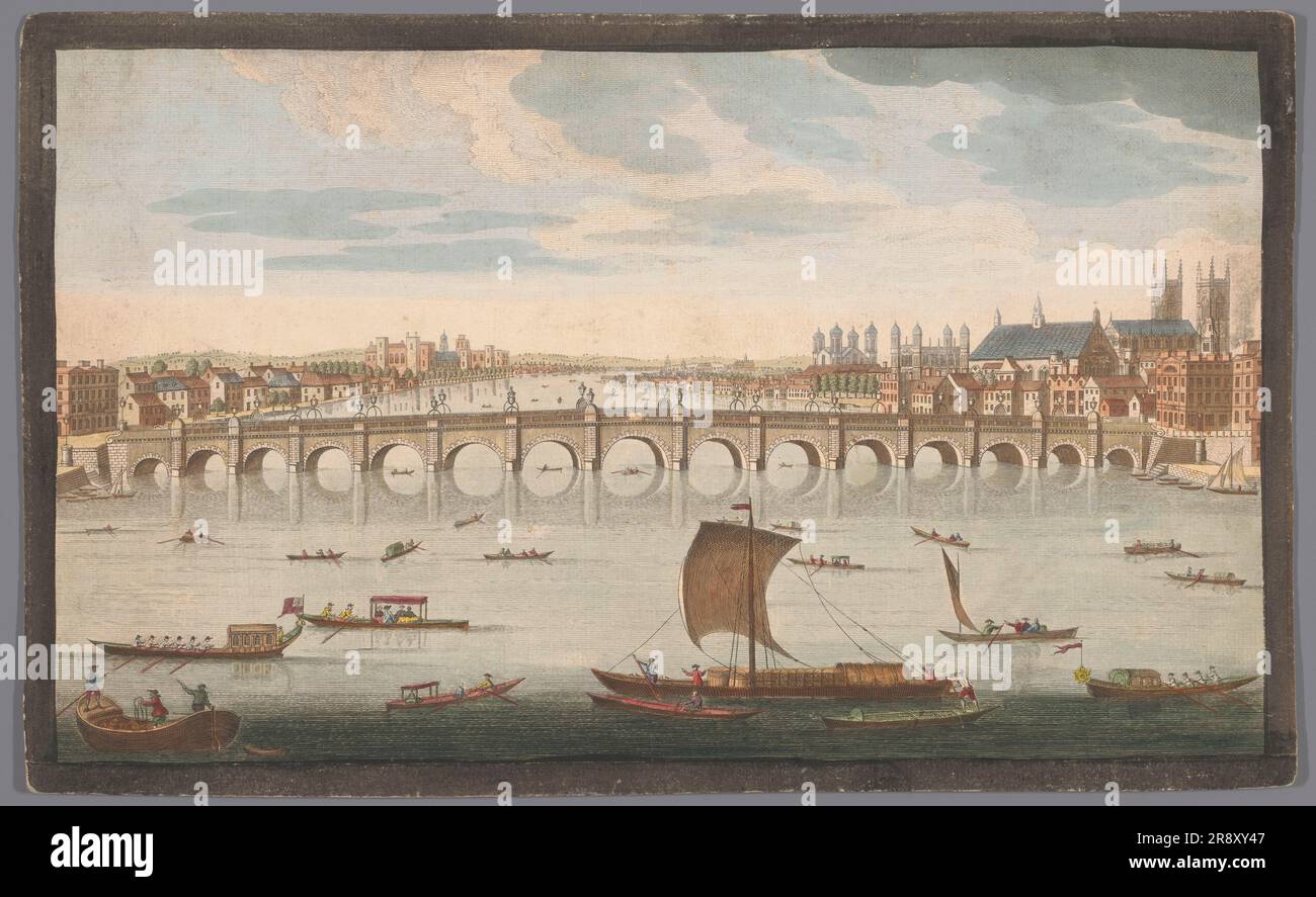 View of Westminster Bridge over the River Thames in London, viewed from ...