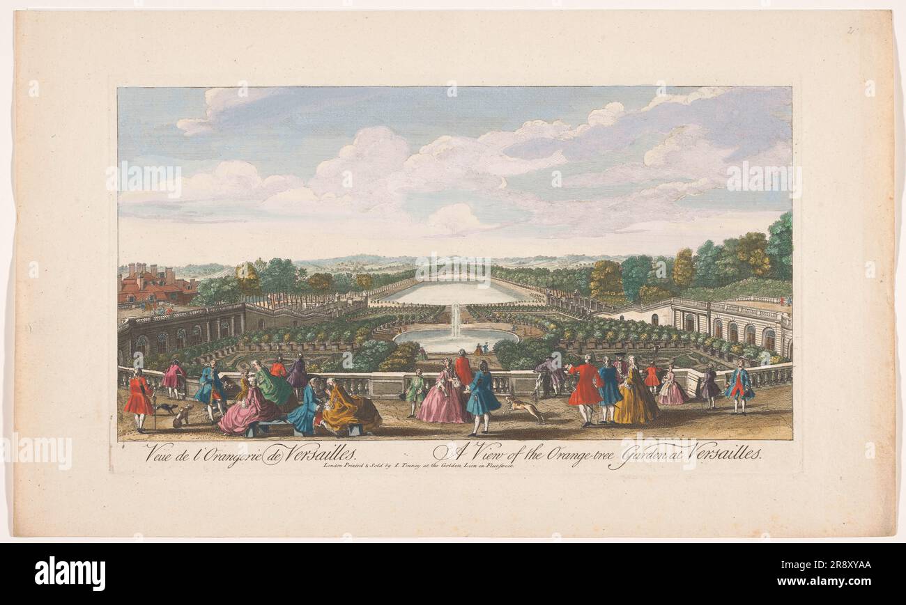 View of the orange trees in front of the Orangerie of the Palace of ...