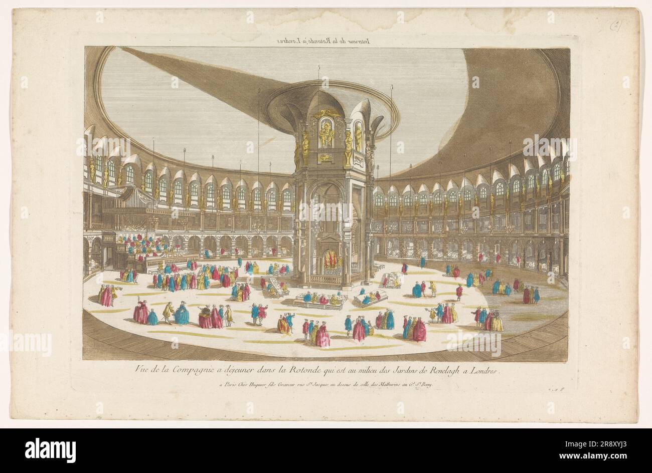 View of the interior of the Rotunda in London's Ranelagh Gardens with a ...