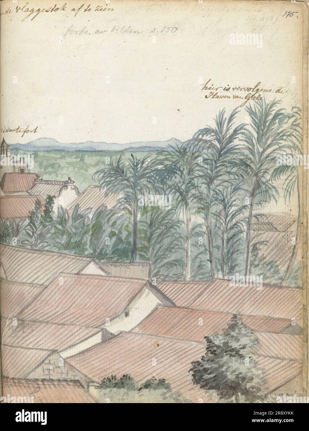View over Galle, 1785-1786. Black Fort, Galle, Ceylon, (now Sri Lanka ...