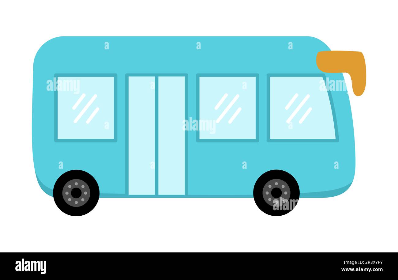 Vector blue bus. Funny autobus for kids. Cute vehicle clip art. Public ...