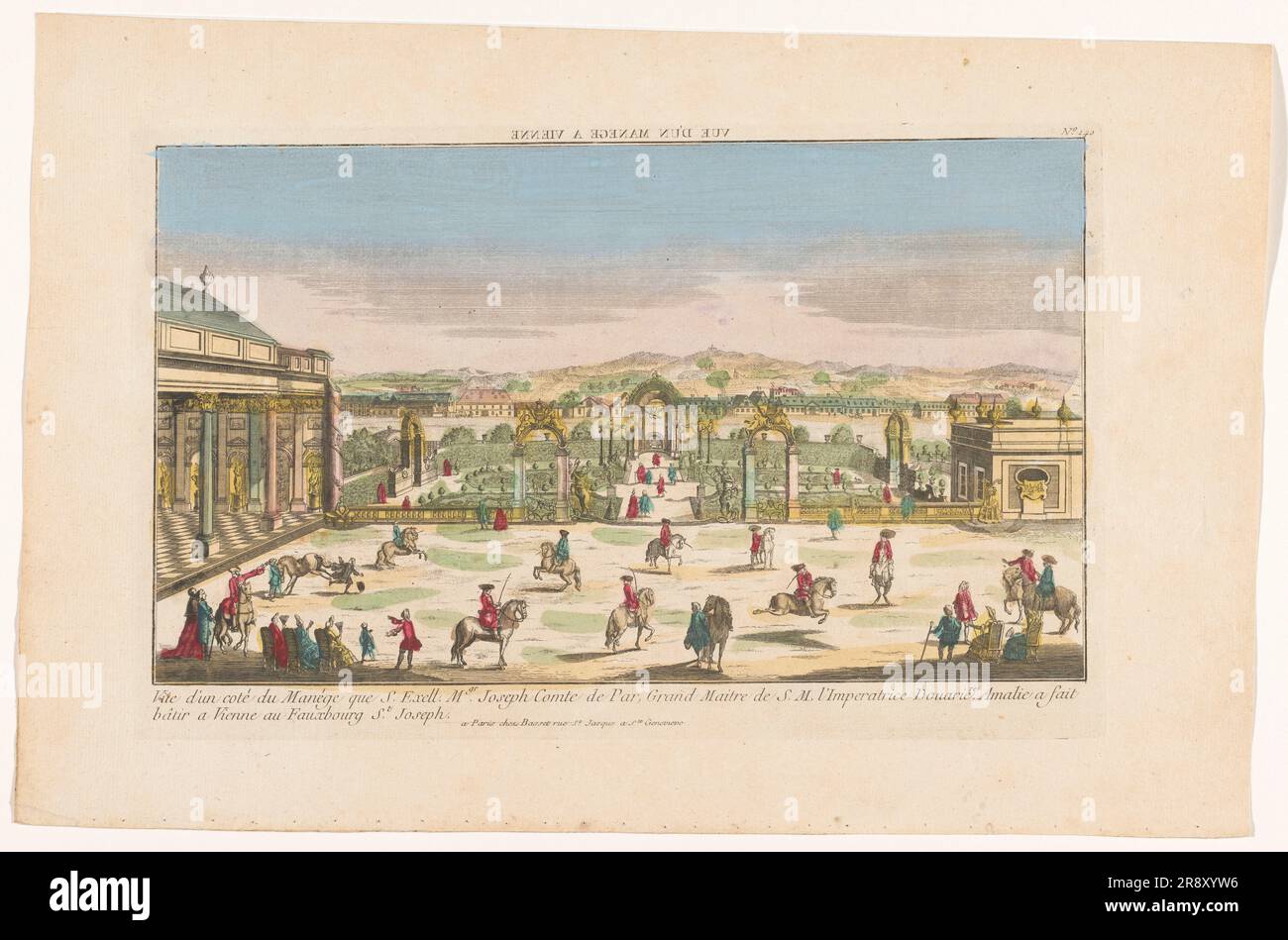 View of a riding school in a suburb of Vienna, 1700-1799. 'Vue d'un ...