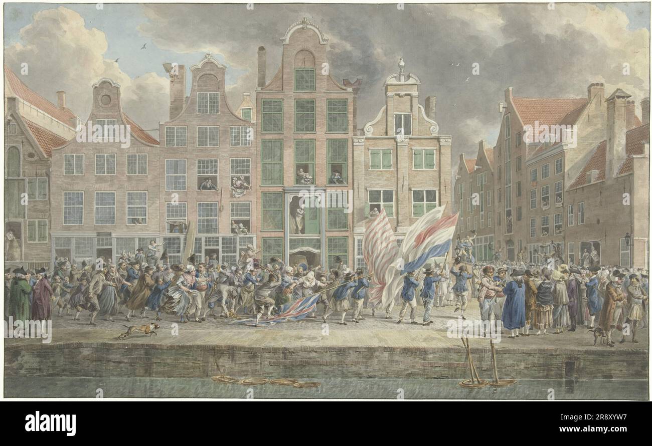Anti-English demonstration in Rotterdam, March 2, 1781, 1781. Crowds ...