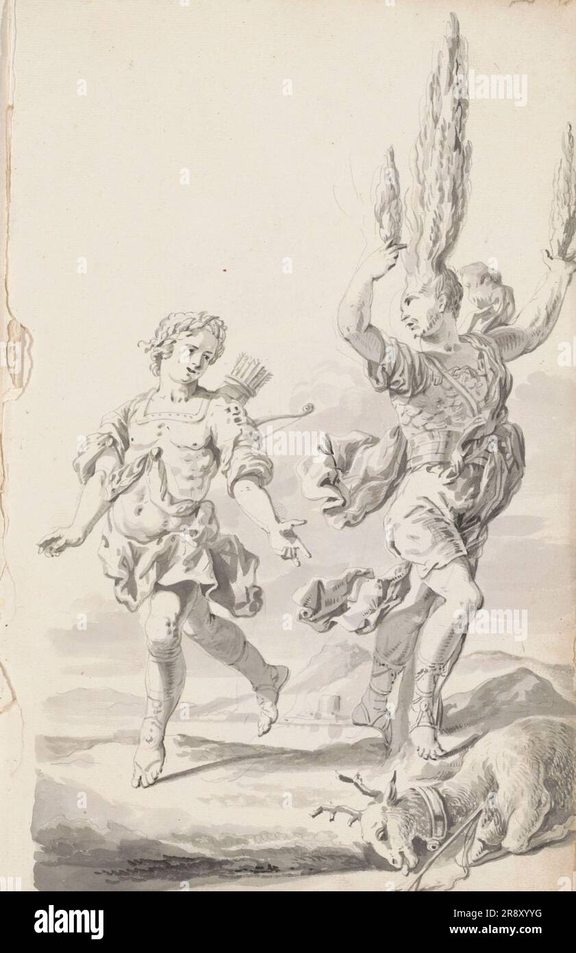 Cyparissus, c.1701. Apollo turns Cyparissus into a cypress tree after ...