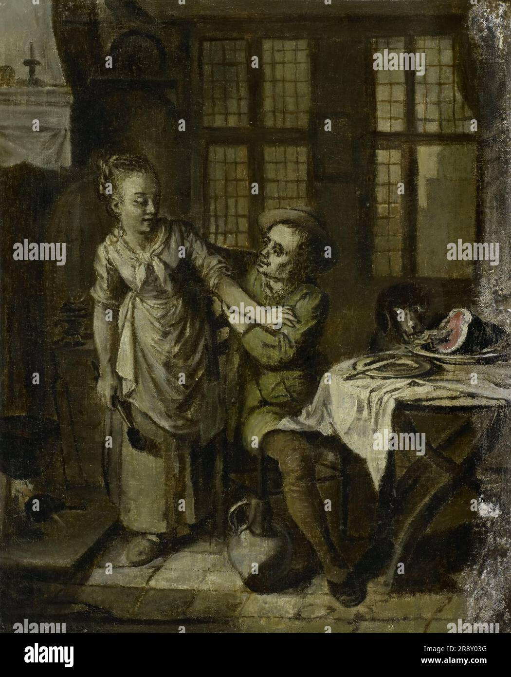 Gallant Scene in a Kitchen Interior, 1780-1798 Stock Photo - Alamy