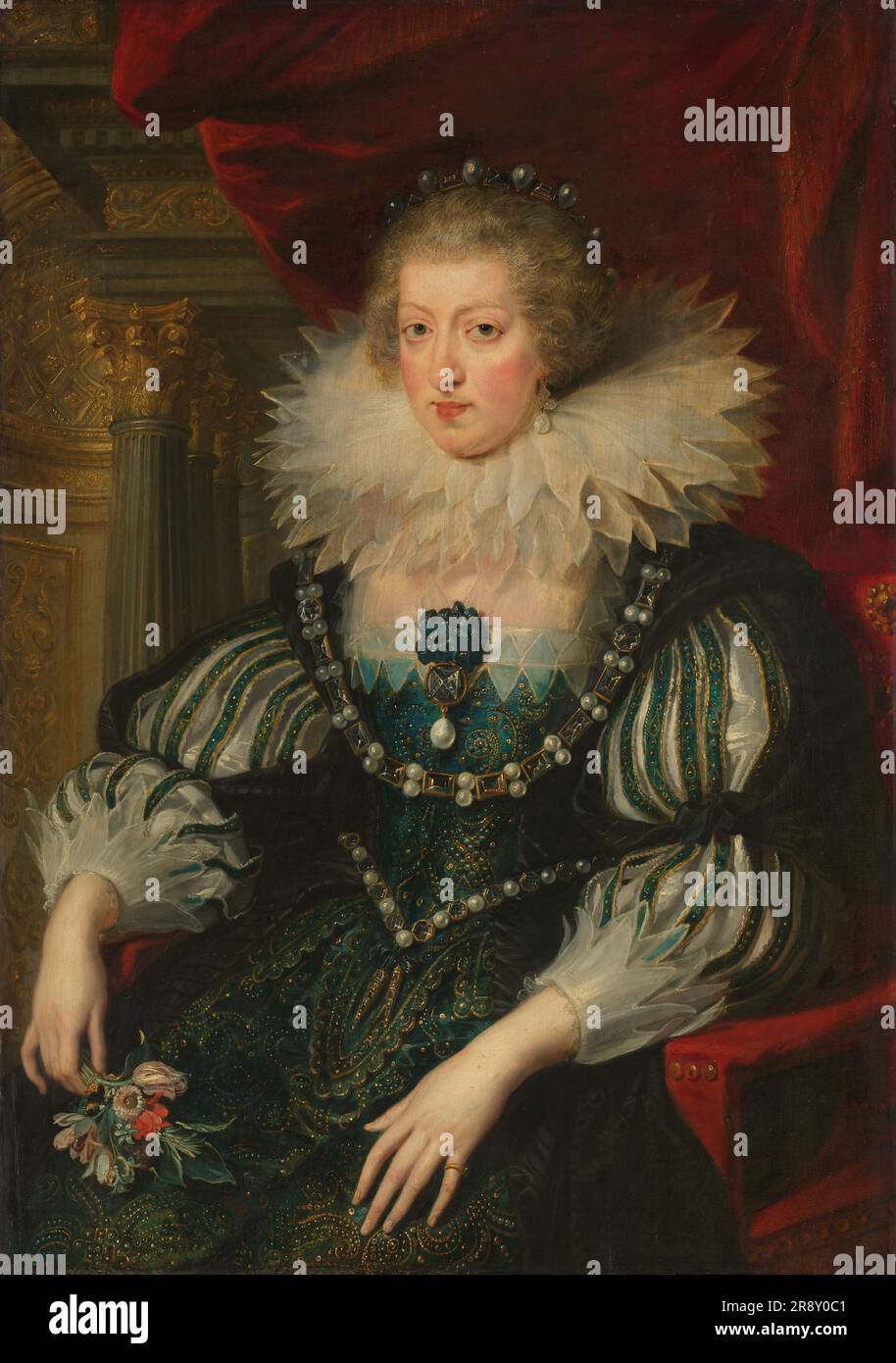 Portrait of Anne of Austria (1601-1666), Queen of France, c.1628 Stock ...