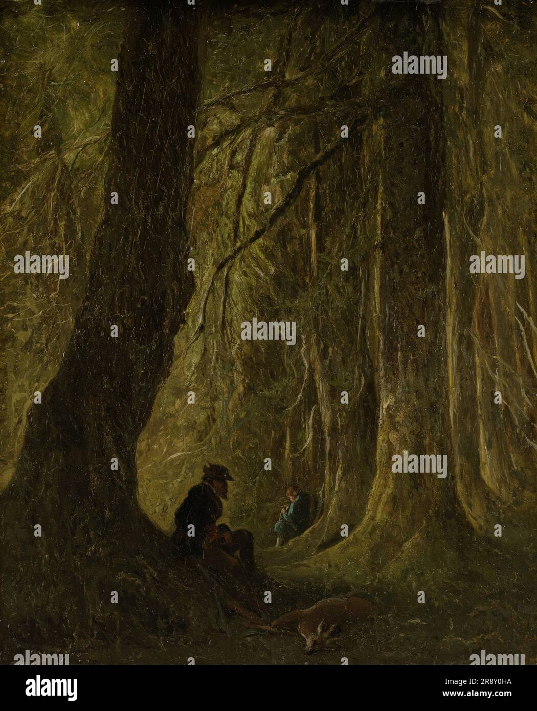 Painting of man hunting deer hi-res stock photography and images - Alamy