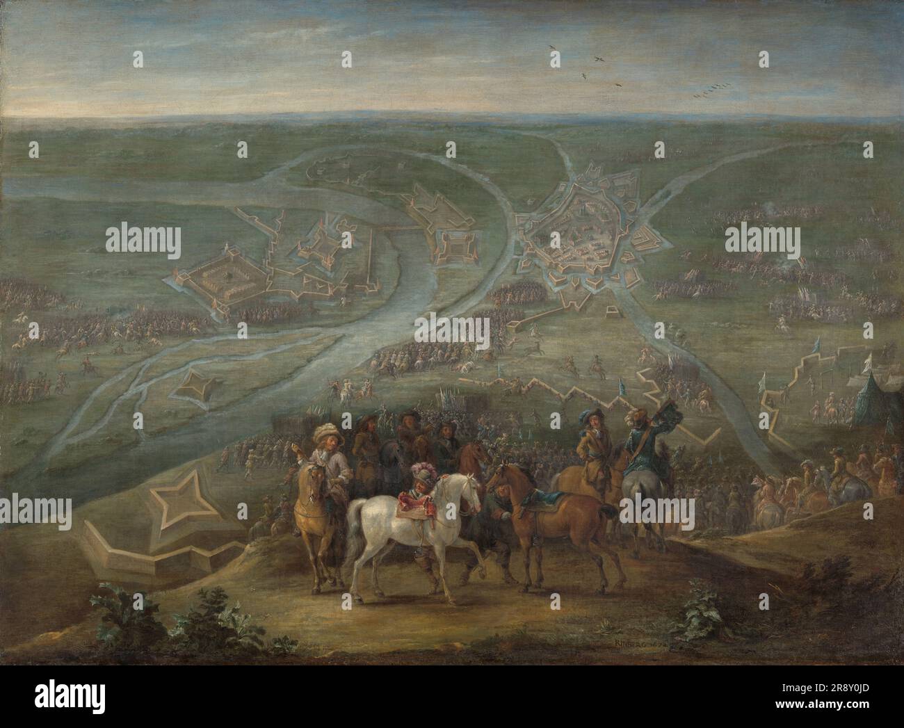 French Commanders at the Siege of Rheinberg, 1672, c.1675 Stock Photo ...