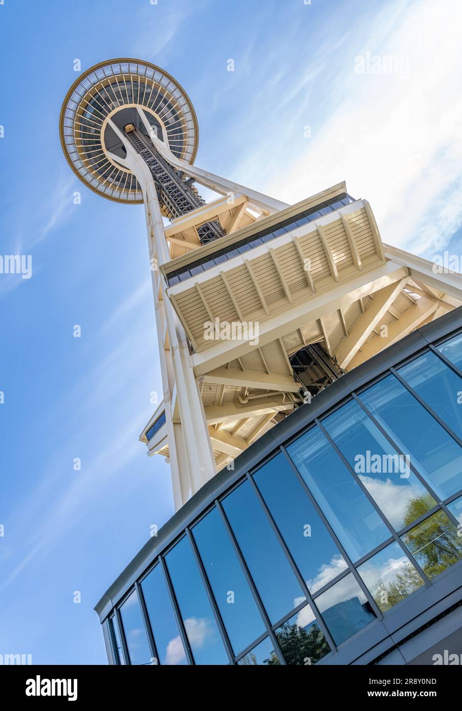 The Space Needle looking up from the north side, Seattle, Washington ...