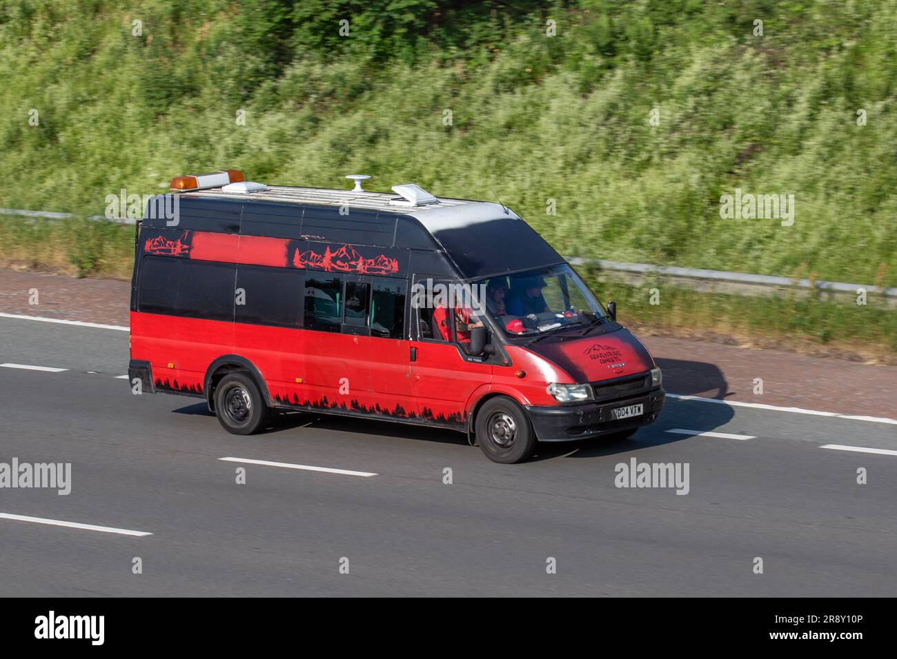 Red Black Ford Transit 280 SWB TD. Adventure Awaits, expedition vehicle ...