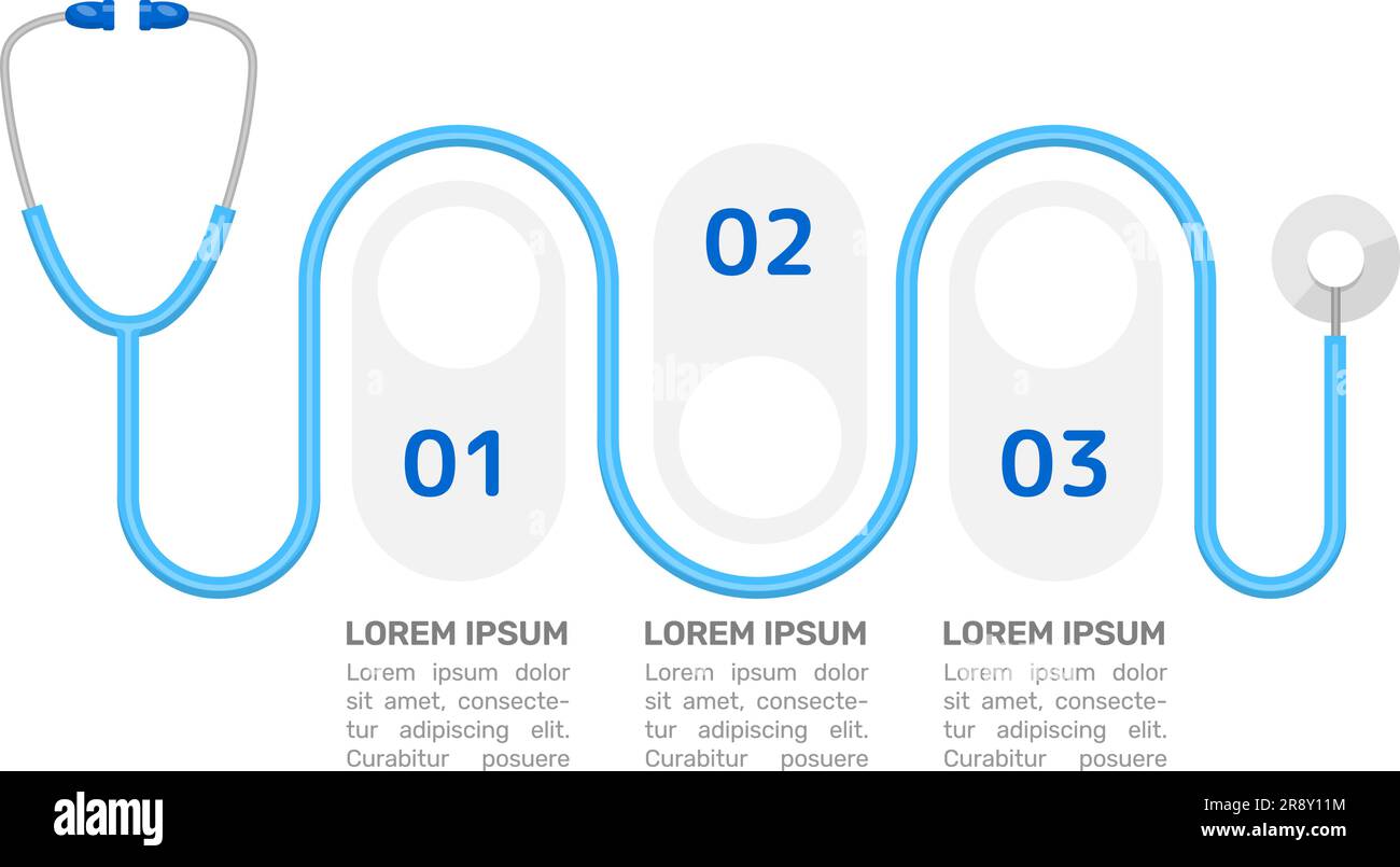 Stethoscope blue infographic chart design template Stock Vector Image ...