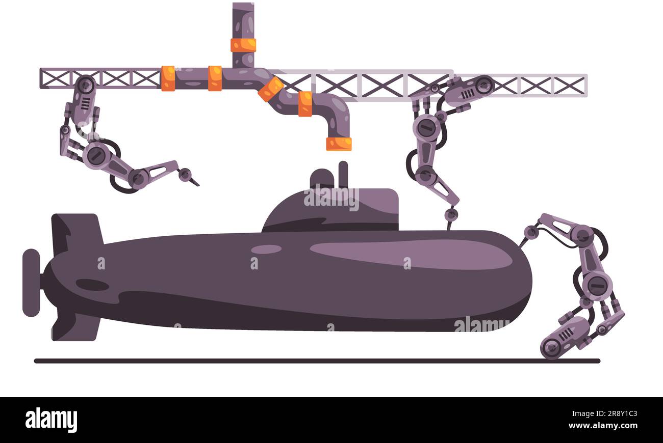 Submarine marine vehicle mechanical arm robotic line production ...