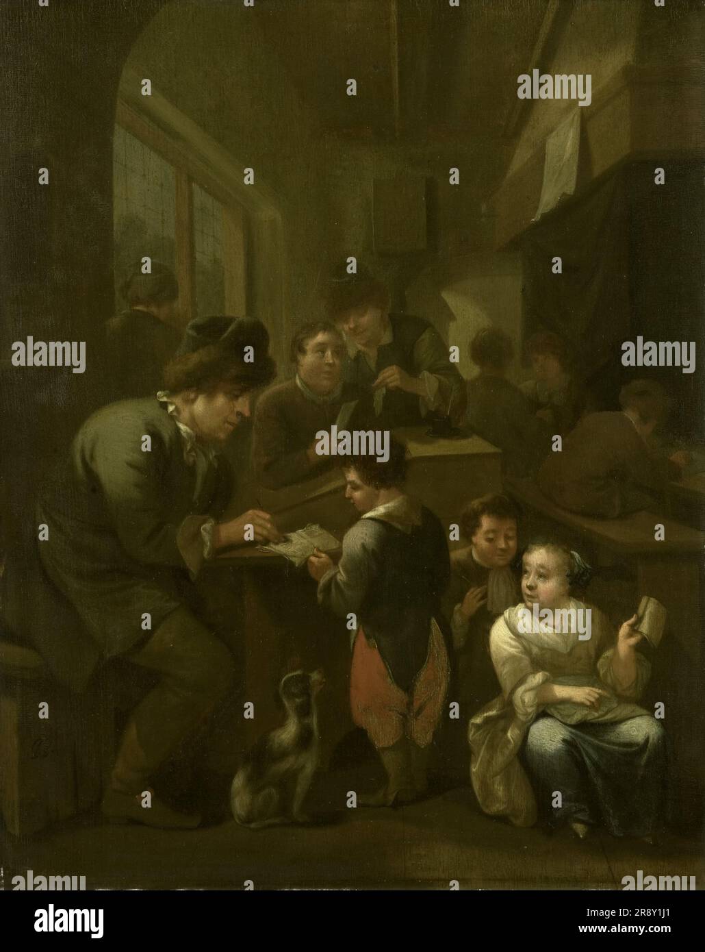 The schoolmaster, 1670-1709 Stock Photo - Alamy