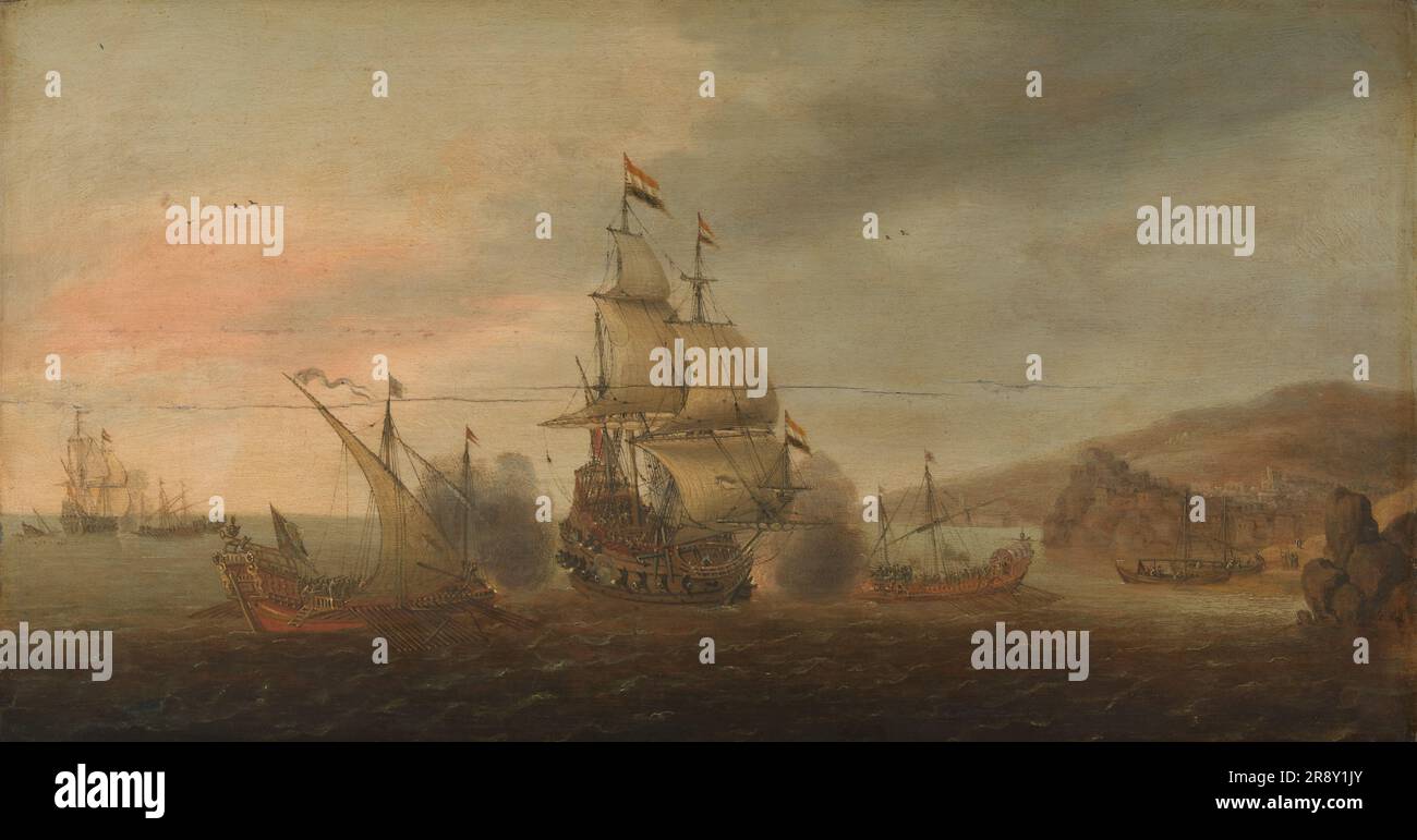 Naval Battle between Dutch Men-of-War and Spanish Galleys, c.1633-c ...
