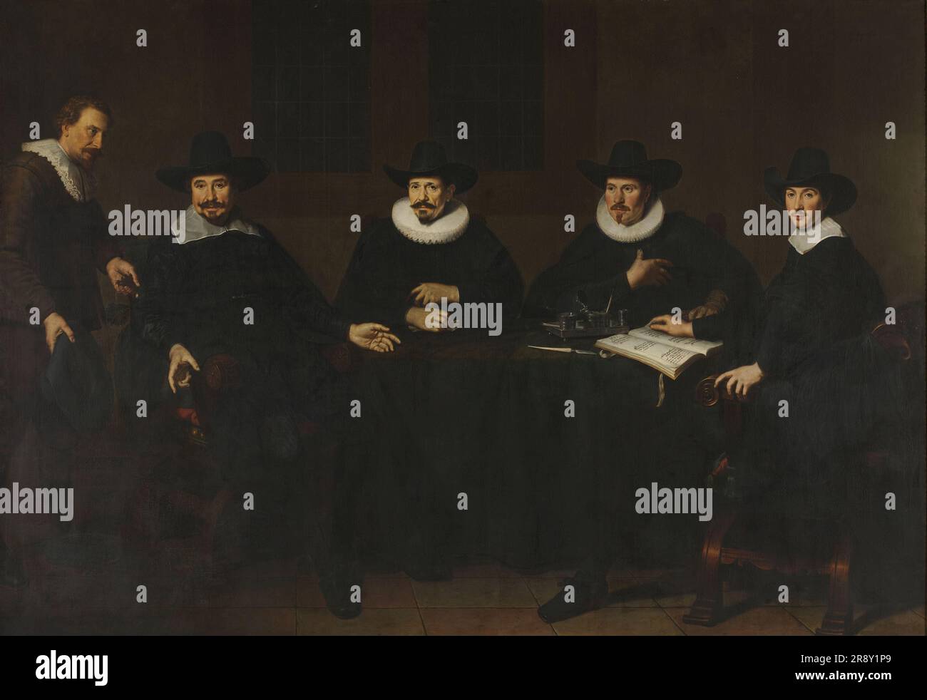 The leaders of the cloth industry (Saainering) in Amsterdam, 1643 Stock ...