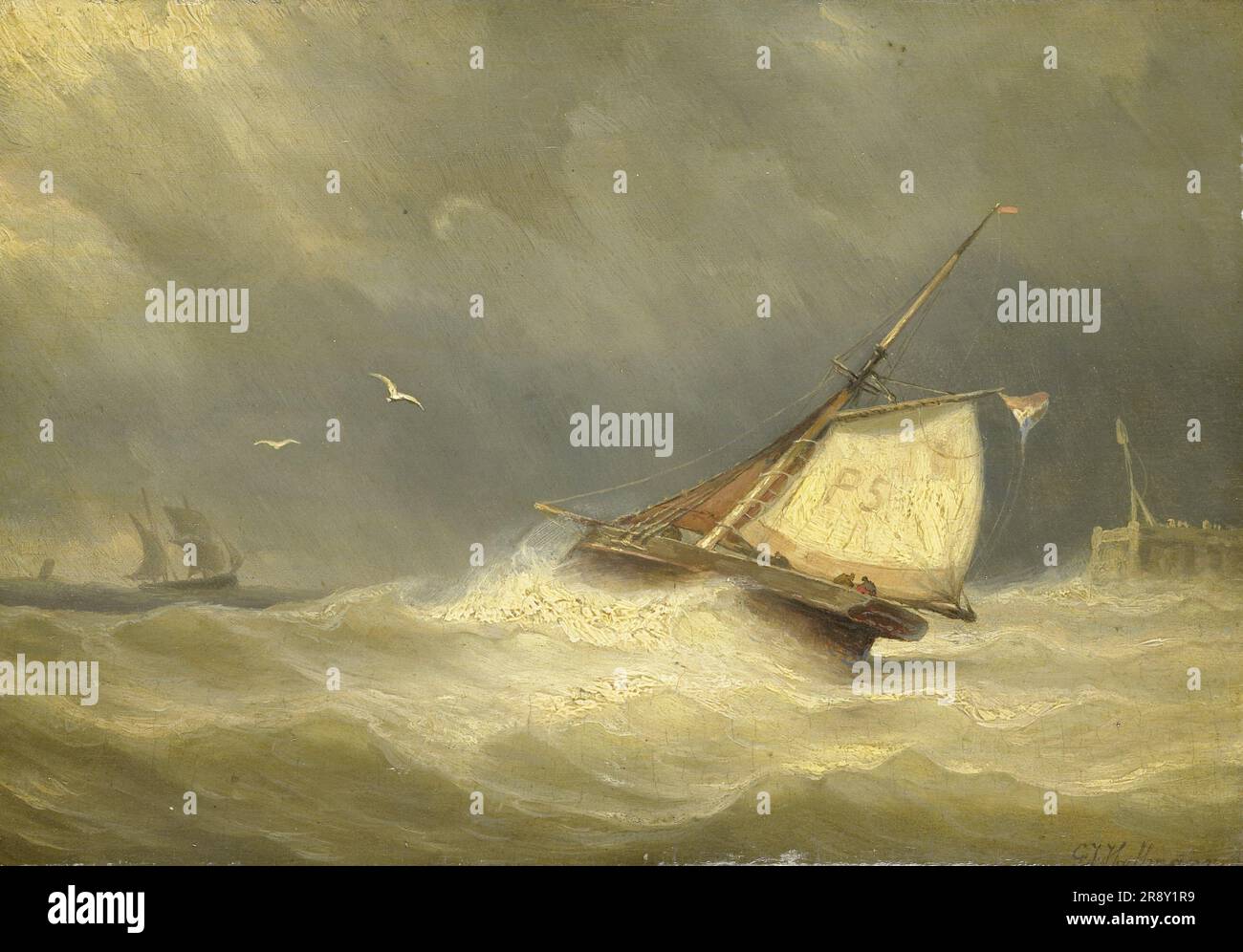 Rough Sea with Sailing Vessels, 1850-1859 Stock Photo - Alamy