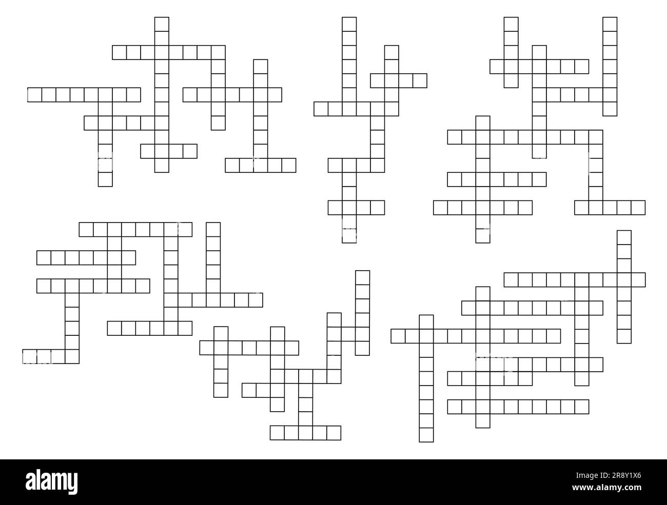 Crossword Game Grid Vector Riddle Worksheet And Boardgame Quiz Puzzle Template Cross Word
