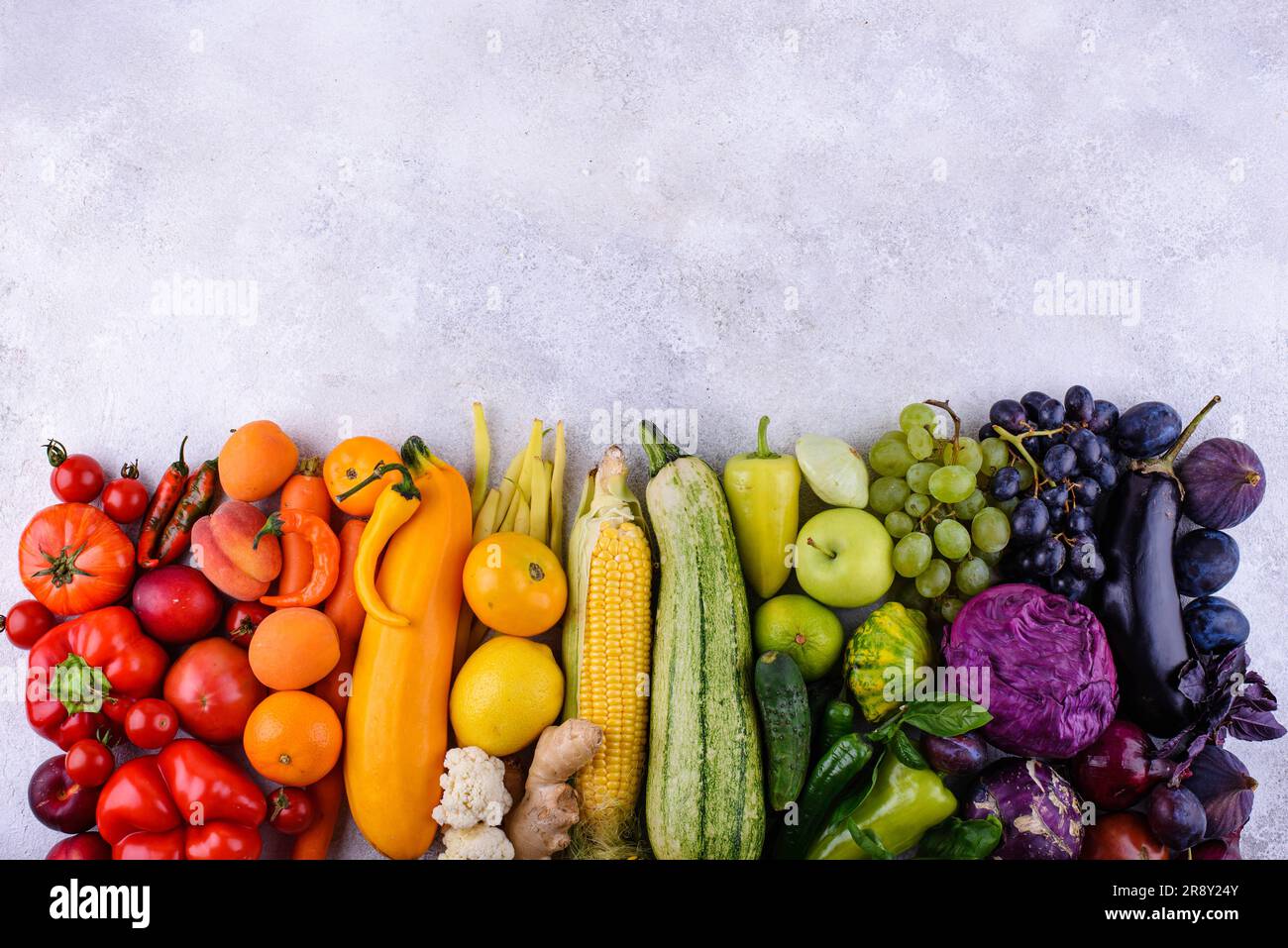 Vibrant assortment raw vegetables fruits hi-res stock photography and ...