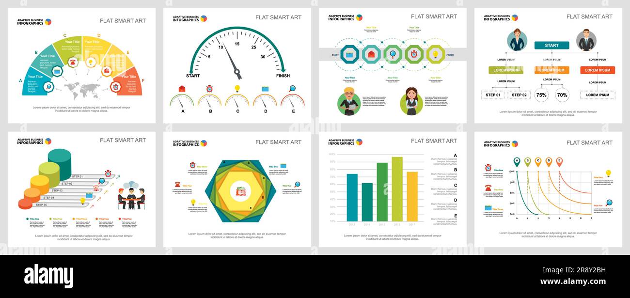 Colorful research or management concept infographic charts set Stock ...