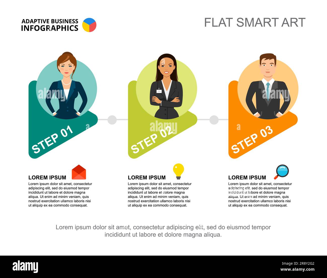 Three steps process chart template for presentation Stock Vector Image ...