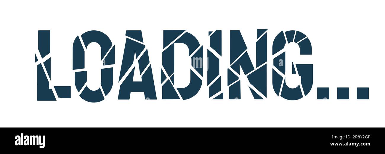 Mosaic dark-glass shards monochrome loading text Stock Vector Image ...