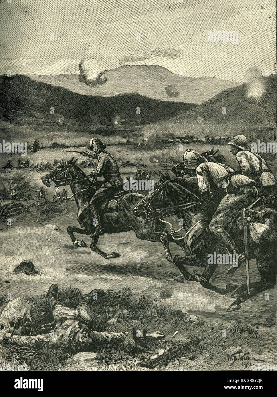 'The Battle of Colenso: Lieutenant Roberts Galloping Forward to ...