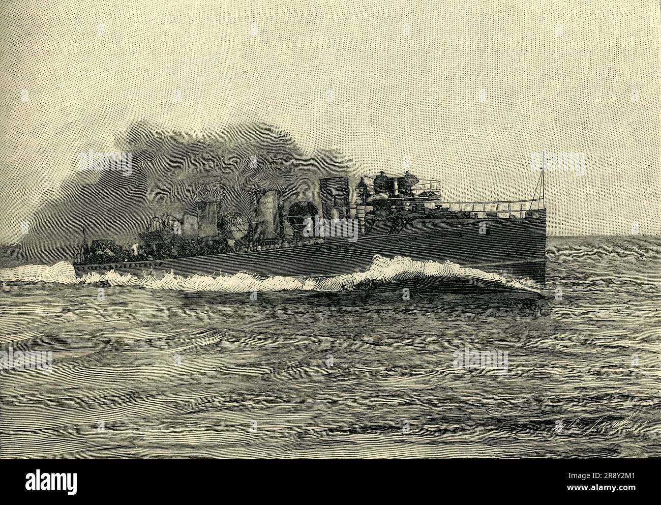 'H.M.'s Torpedo Boat Destroyer Viper', c1900. Engraving after a ...