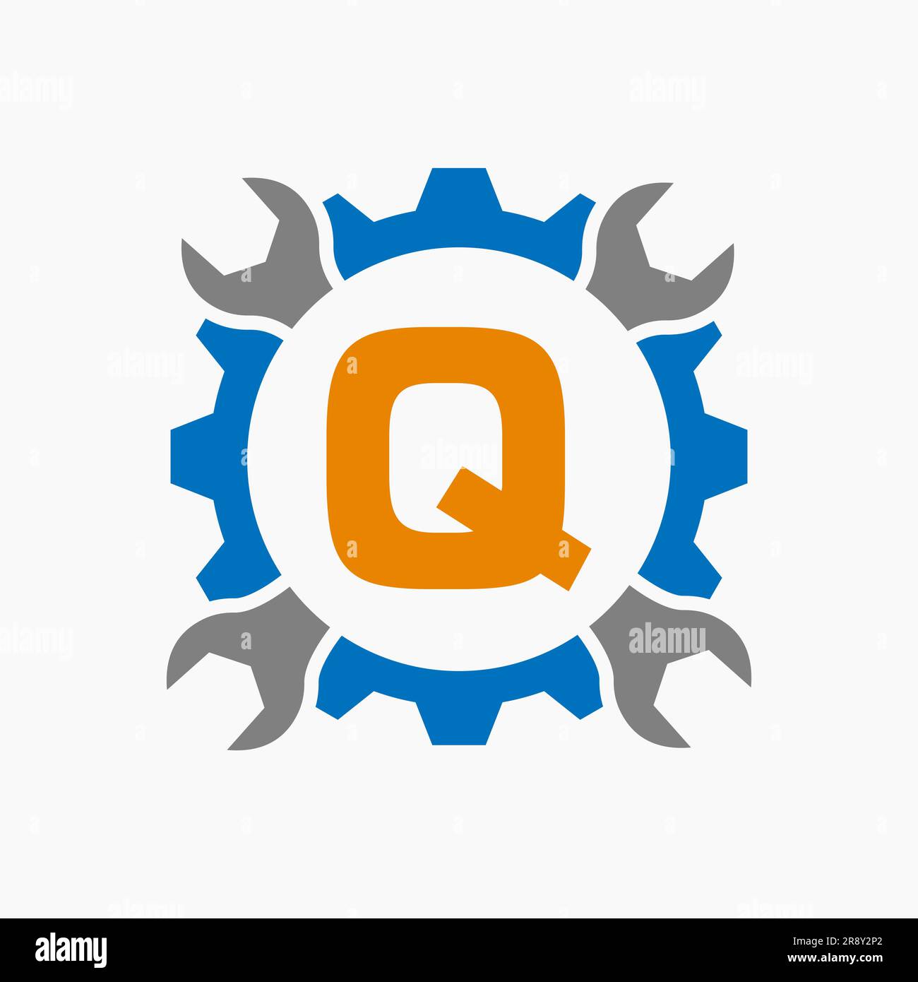 Letter Q Repair Logo Gear Technology Symbol. Construction Service Logo ...