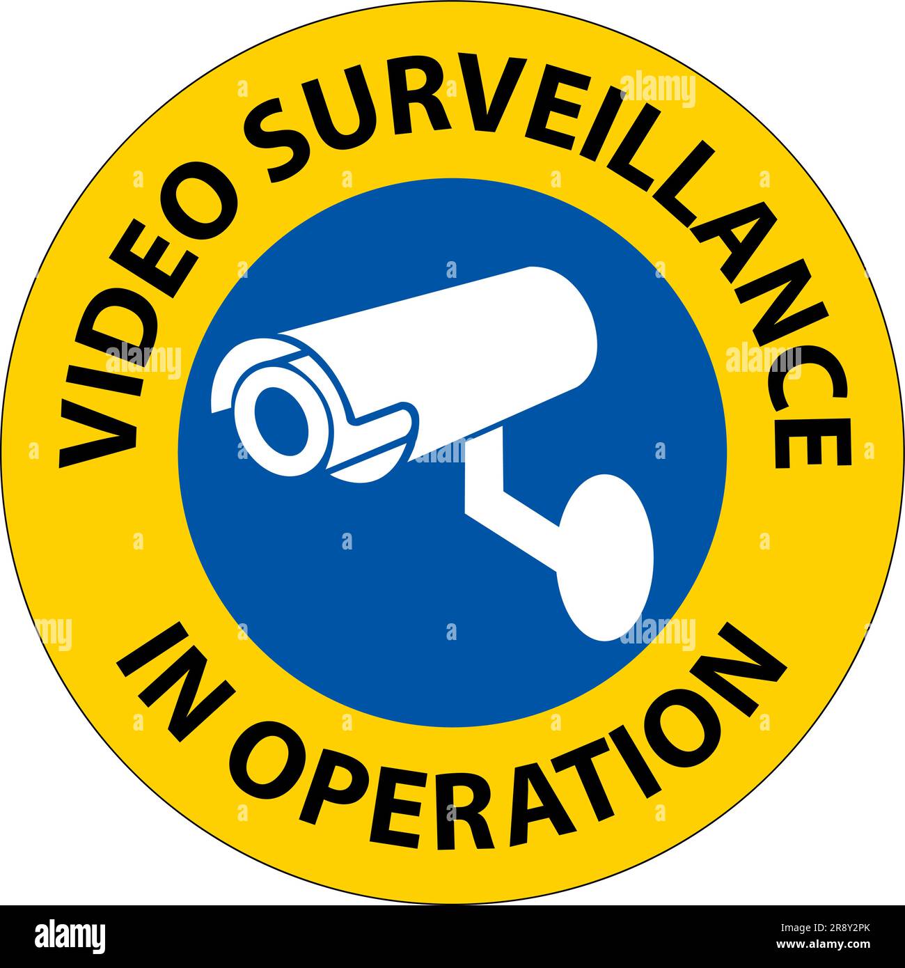 Notice Video Surveillance In Operation Sign White Background Stock ...
