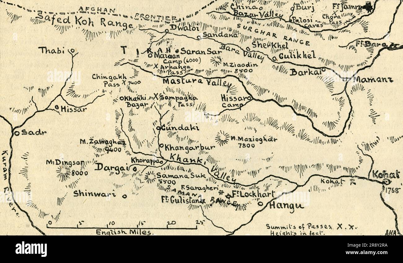 'Map of the Tirah Campaign', c1900. The Tirah expedition was an Indian ...