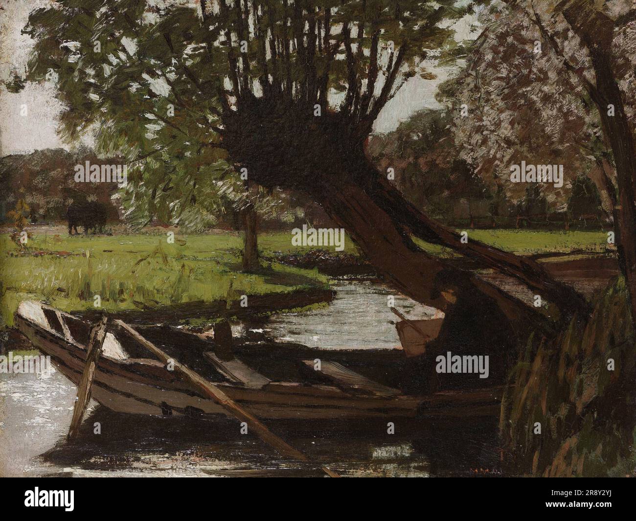 Boat with a Pollard Willow, 1863 Stock Photo - Alamy