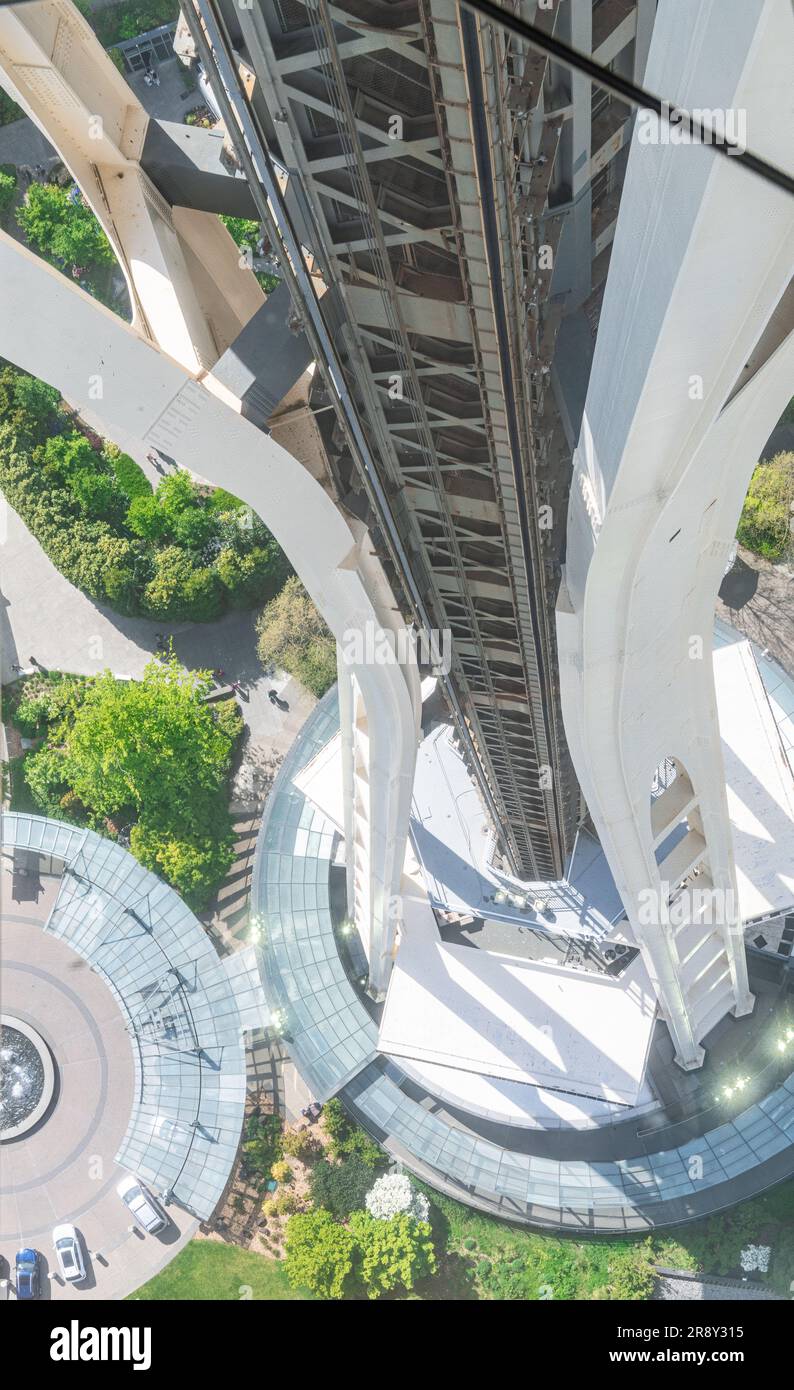 The Space Needle looking down at the entrance on the south side through ...