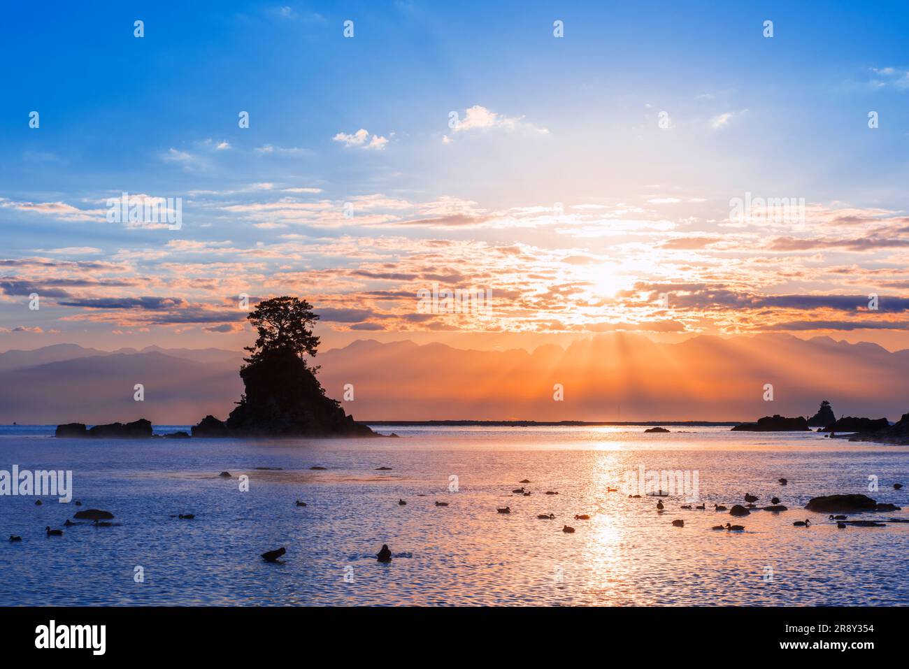 Amaharashi coast and the morning sun Stock Photo - Alamy