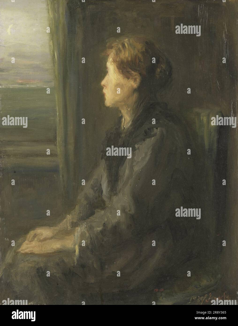 19th century painting woman sad hi-res stock photography and images - Alamy